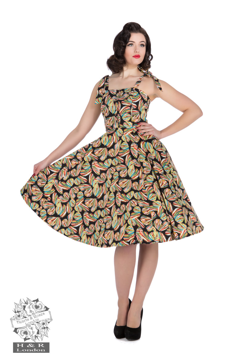 Rachel Halter Dress in Red/Black - Hearts & Roses London