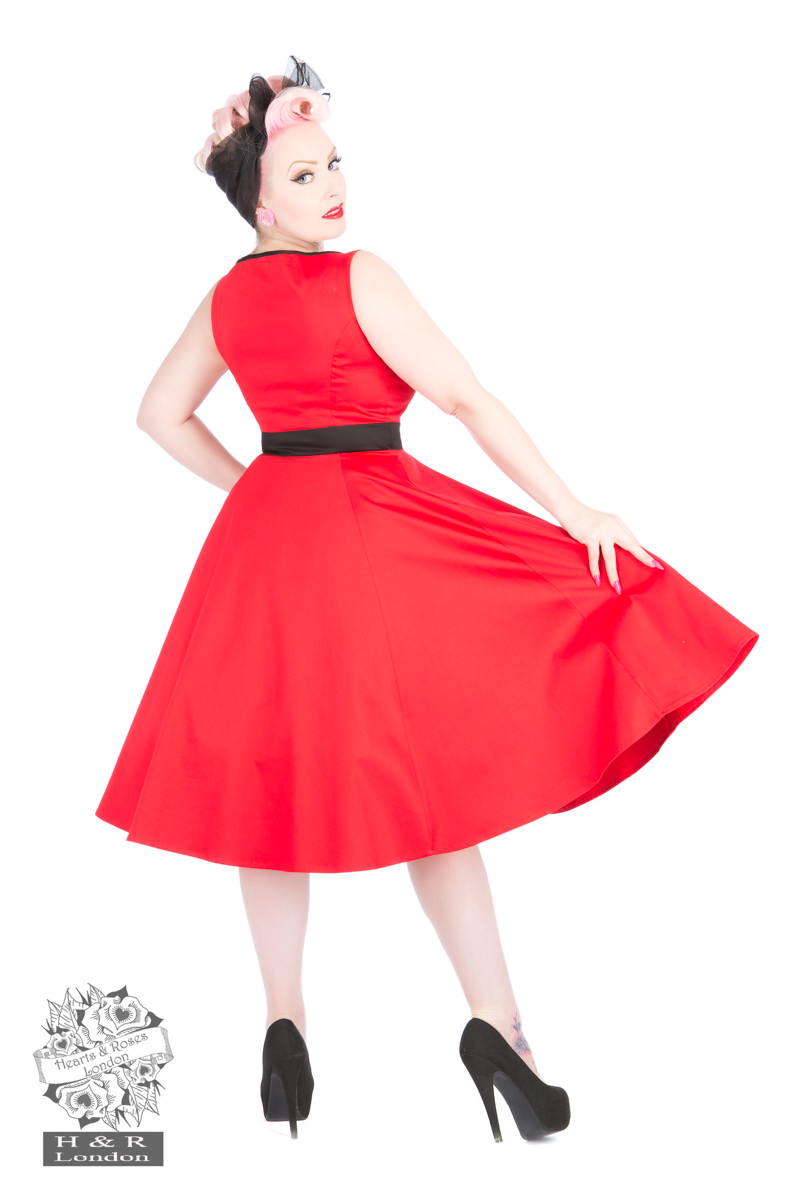 Keyhole Dress in Red - Hearts & Roses London