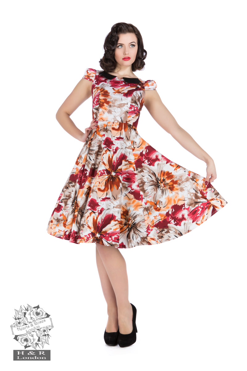 Colourful Floral Tea Dress - Hearts & Roses London
