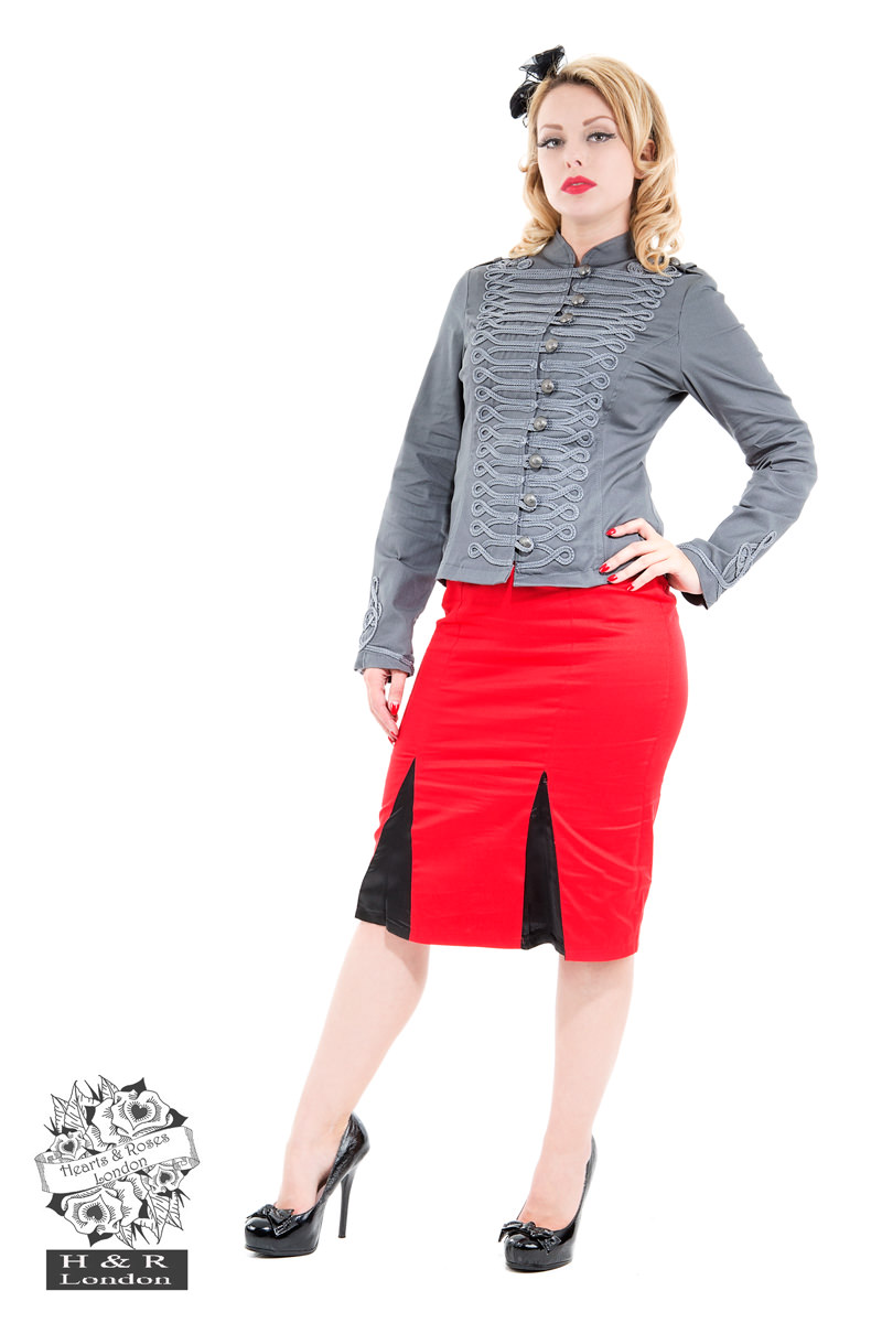 Grey Military Cyber Rave Jacket - Hearts & Roses London