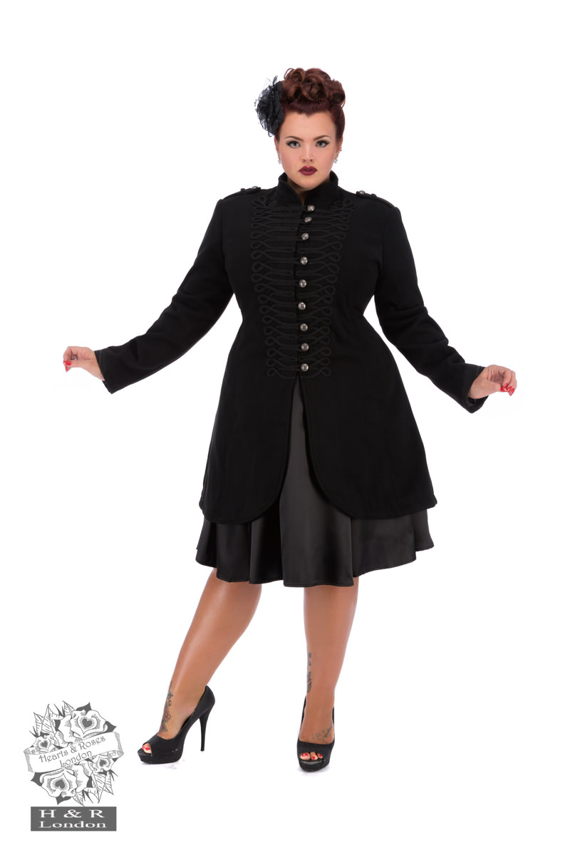 Military Cyber Rave Wool Coat - Hearts & Roses London