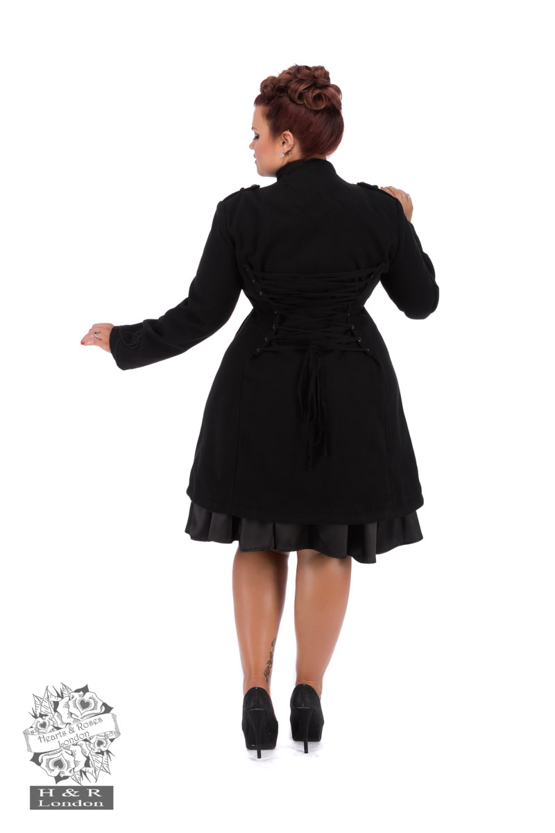 Military Cyber Rave Wool Coat - Hearts & Roses London