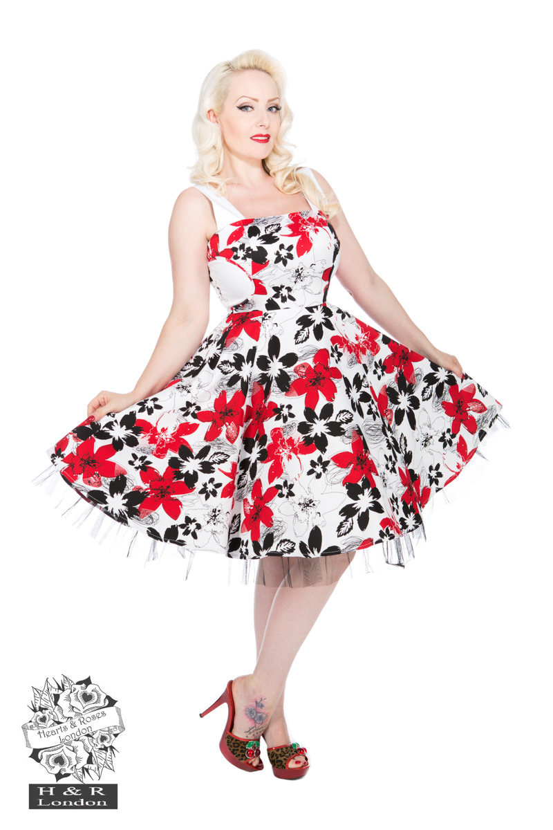 Aristocratic Floral Charlotte Dress in white - Hearts & Roses London