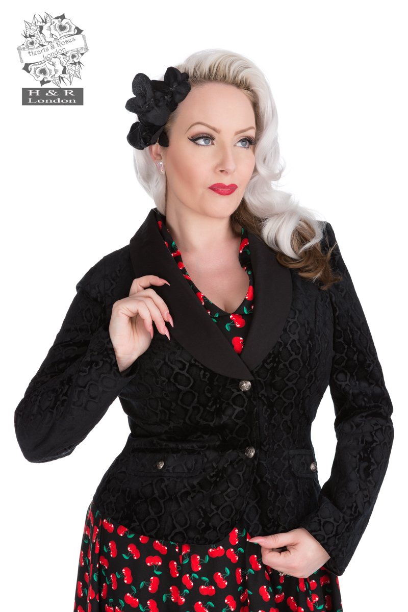 Black Leopard Flock Jacket - Hearts & Roses London