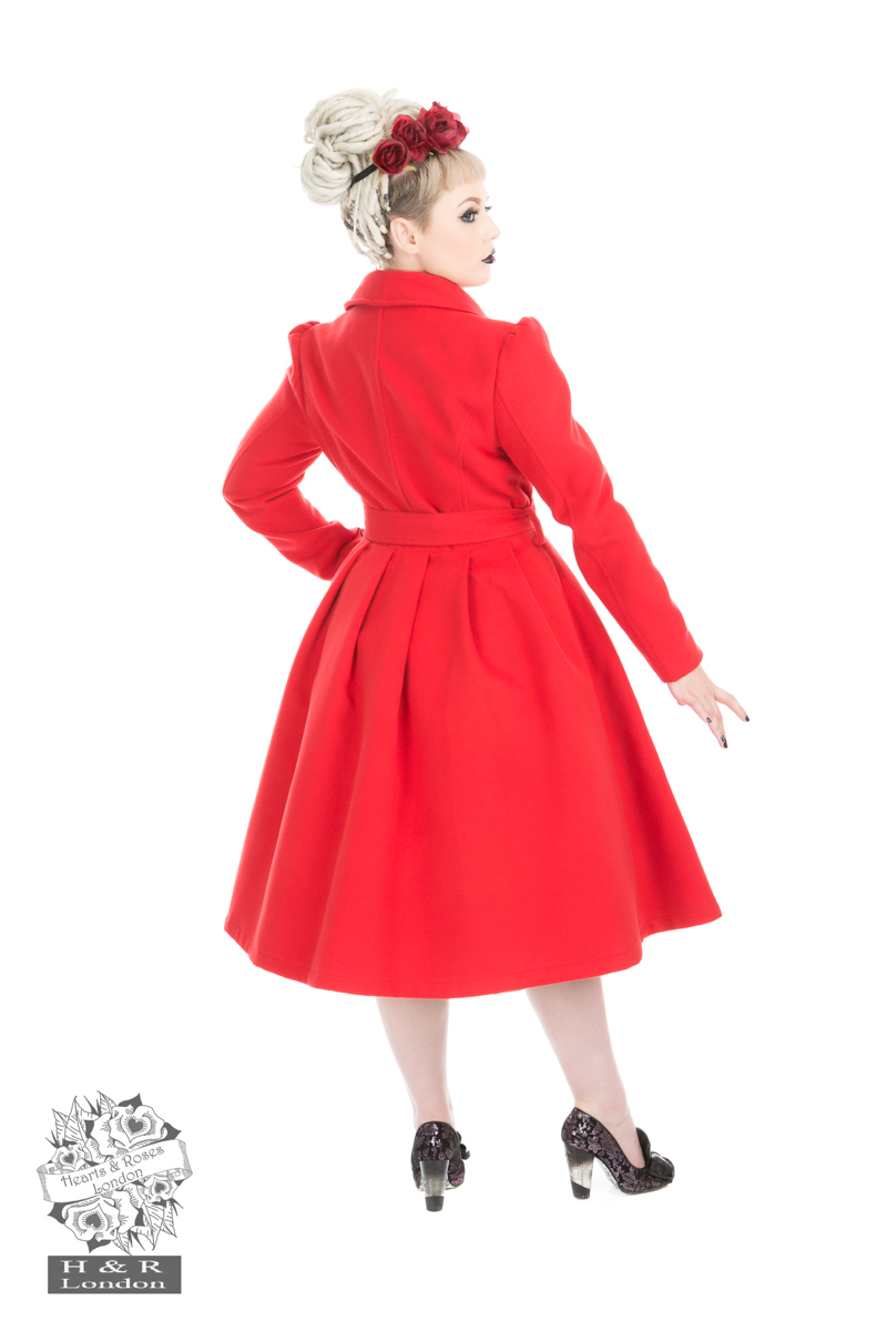Red Vintage Swing Coat - Hearts & Roses London