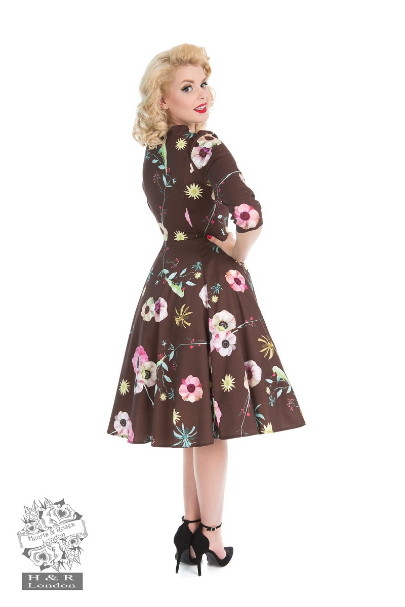 Chocolate Poppy Dress - Hearts & Roses London