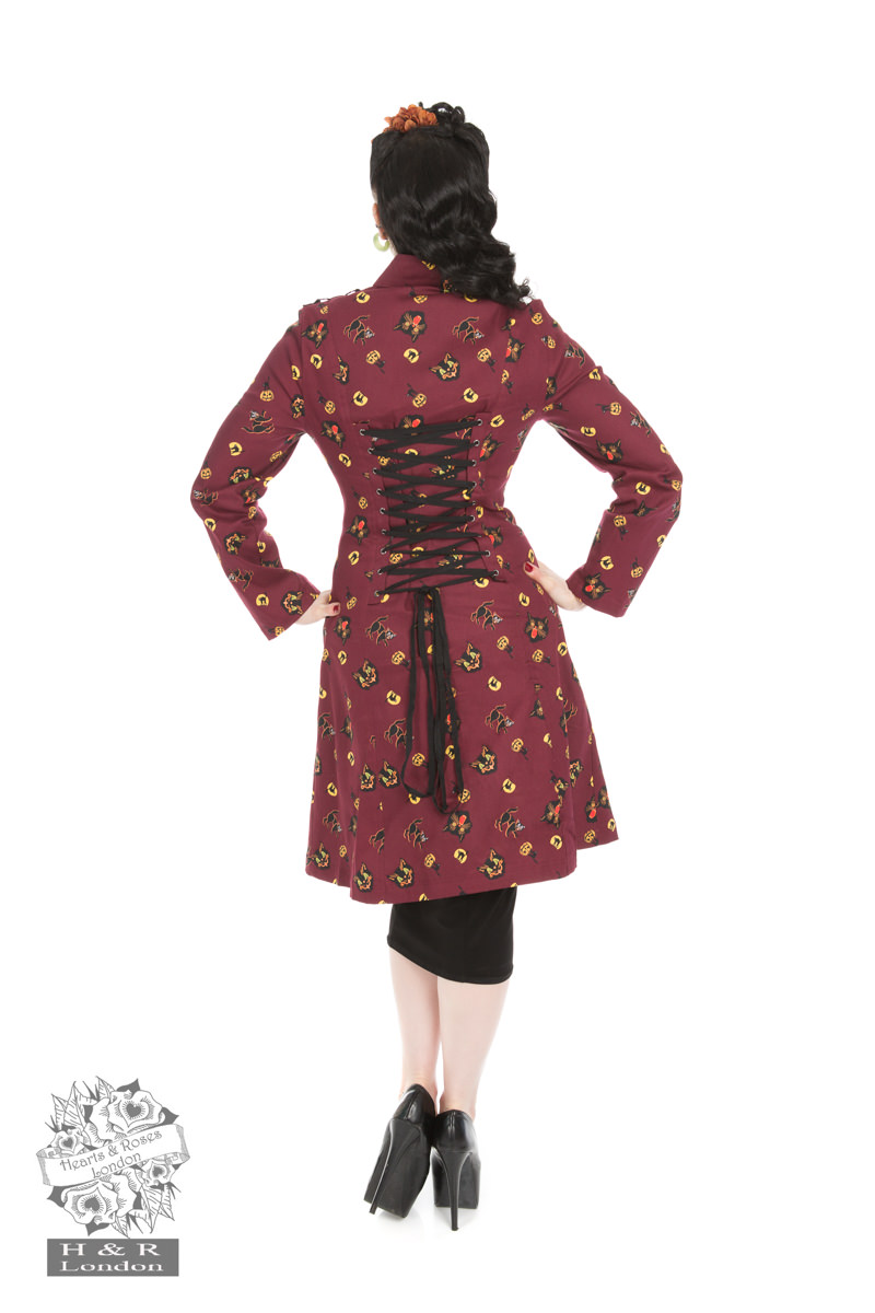 Cat Print Coat - Hearts & Roses London