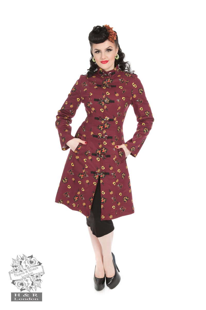 Cat Print Coat - Hearts & Roses London