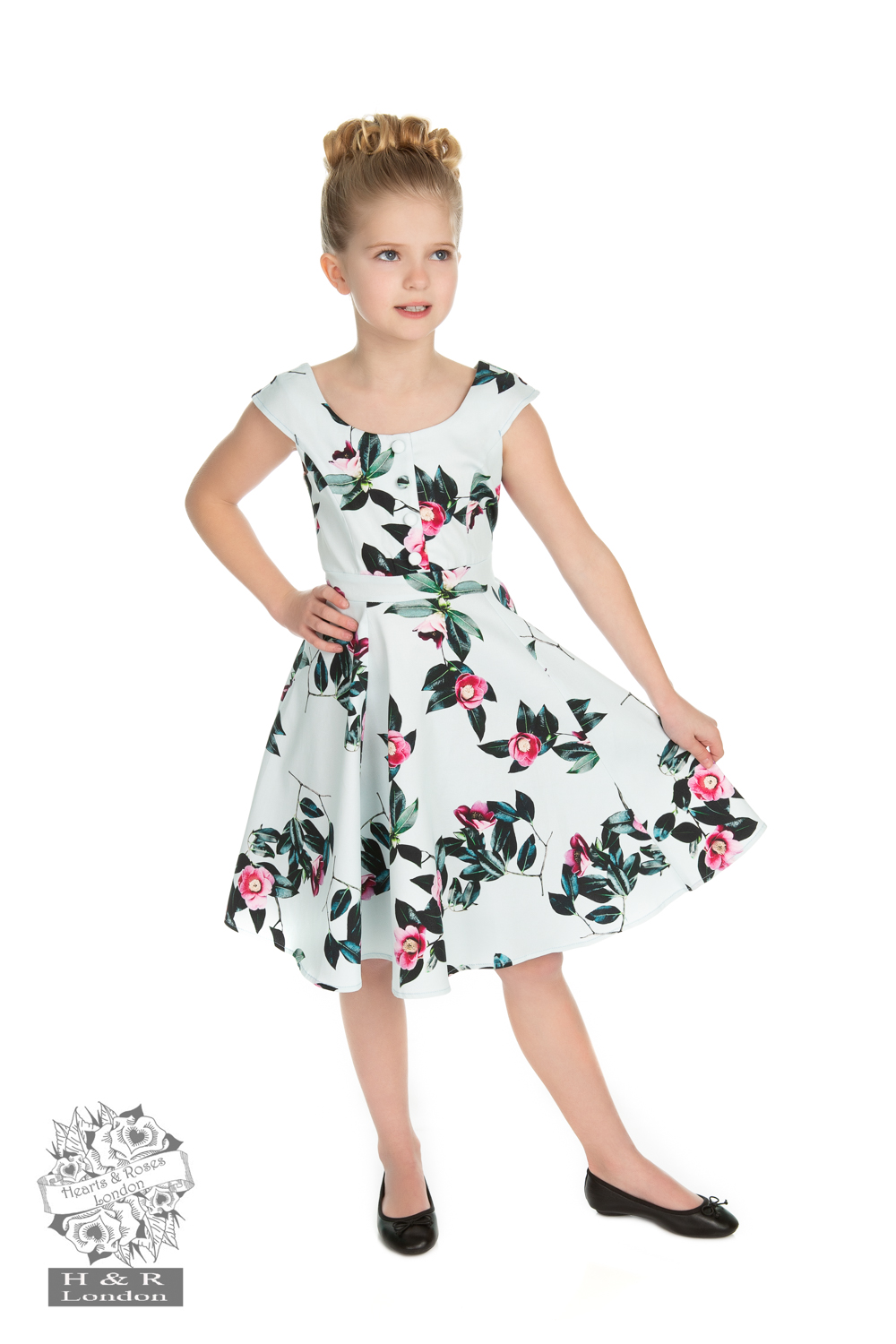 Girls Mademoiselle Swing Dress - Hearts & Roses London