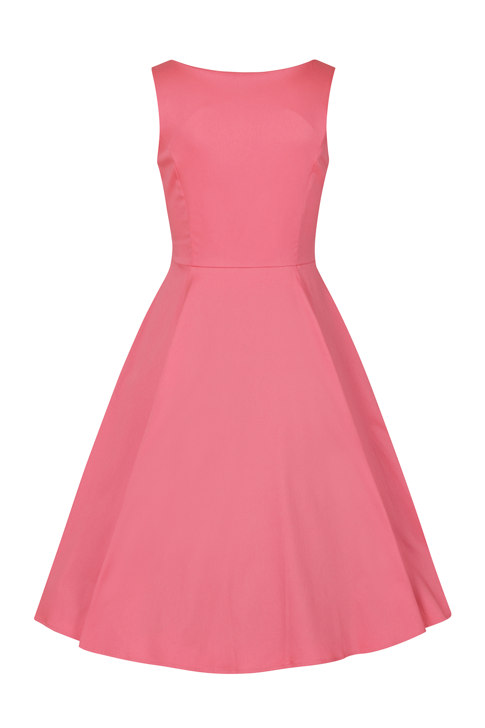 Pink Donna Swing Dress In Plus Size in Pink - Hearts & Roses London