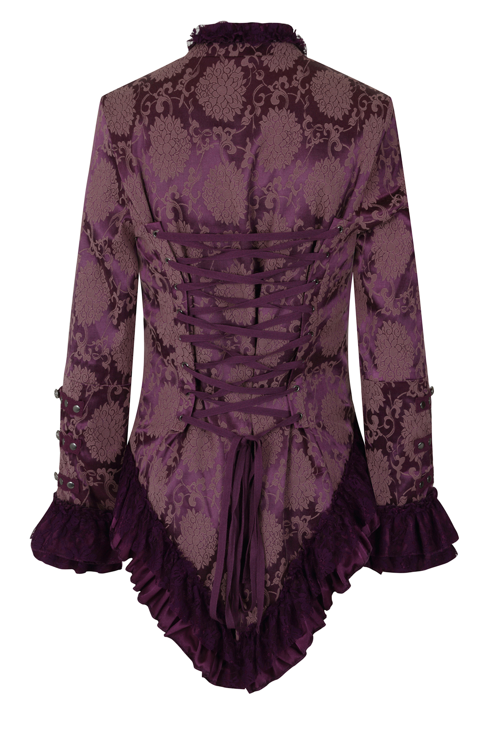 Purple Victorian Brocade Jacket in Purple - Hearts & Roses London