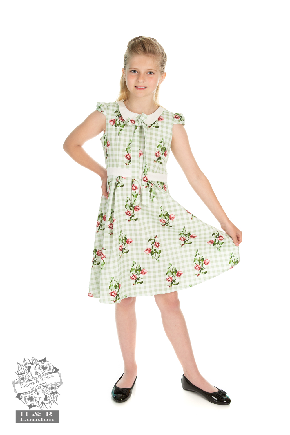 Girls Summer Rose Swing Dress - Hearts & Roses London