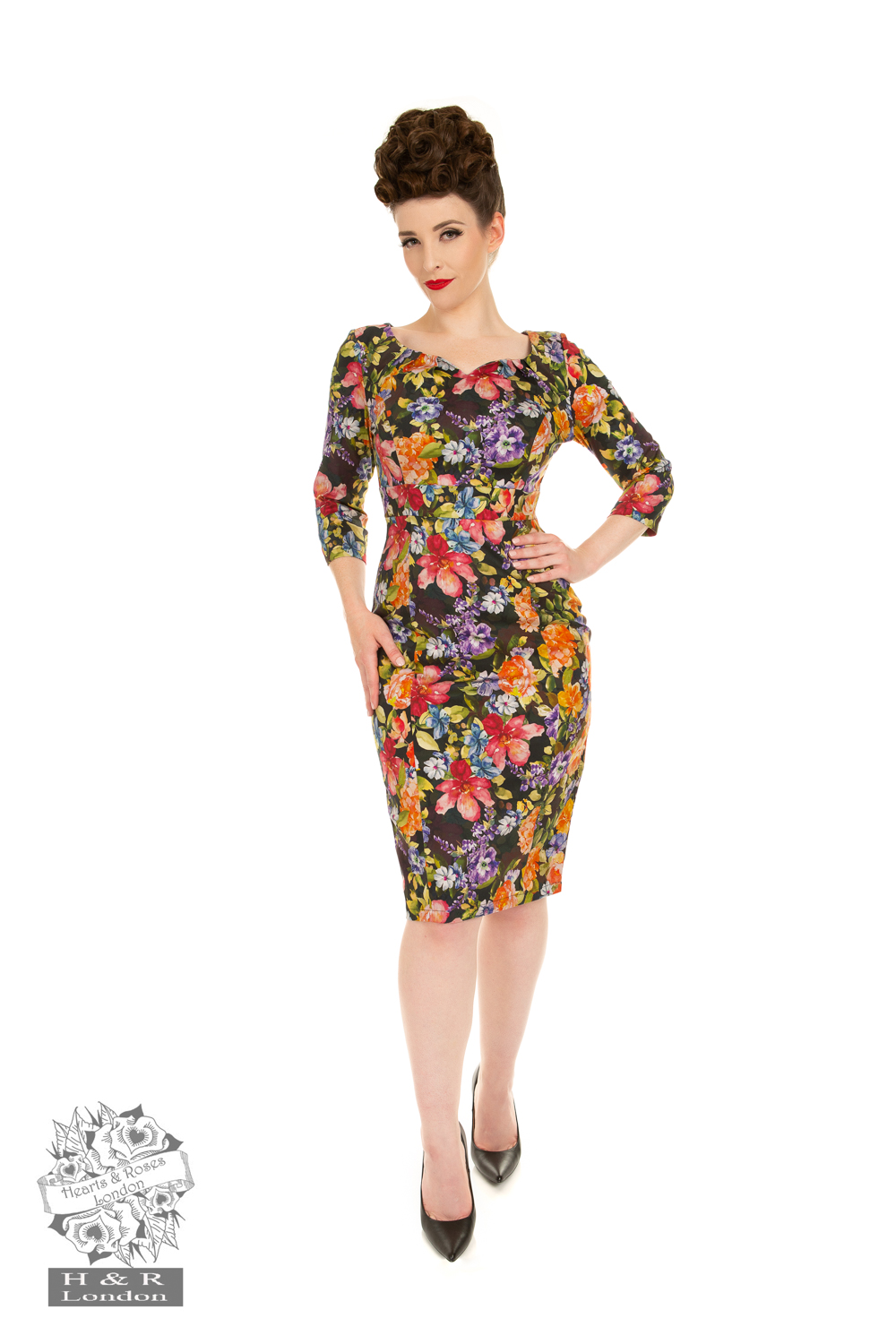 Wiggle Dresses UK | Vintage Wiggle Dress - Hearts and Roses London
