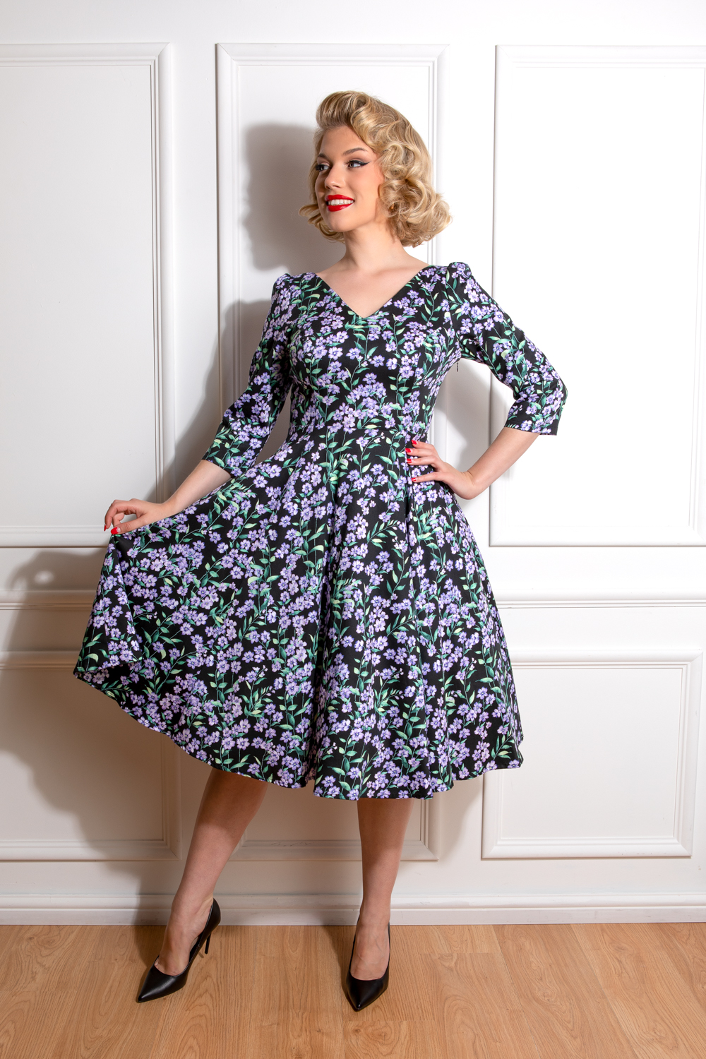 Aoife Floral Swing Dress - Hearts & Roses London