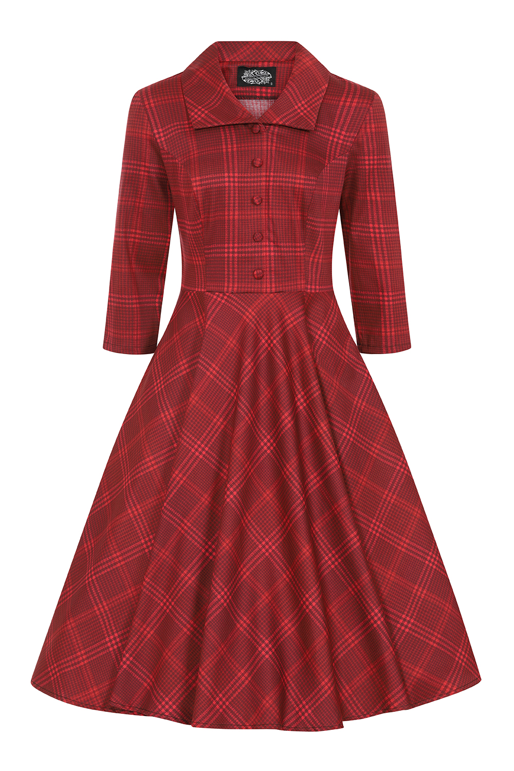 Blake Red Check Swing Dress in Red - Hearts & Roses London