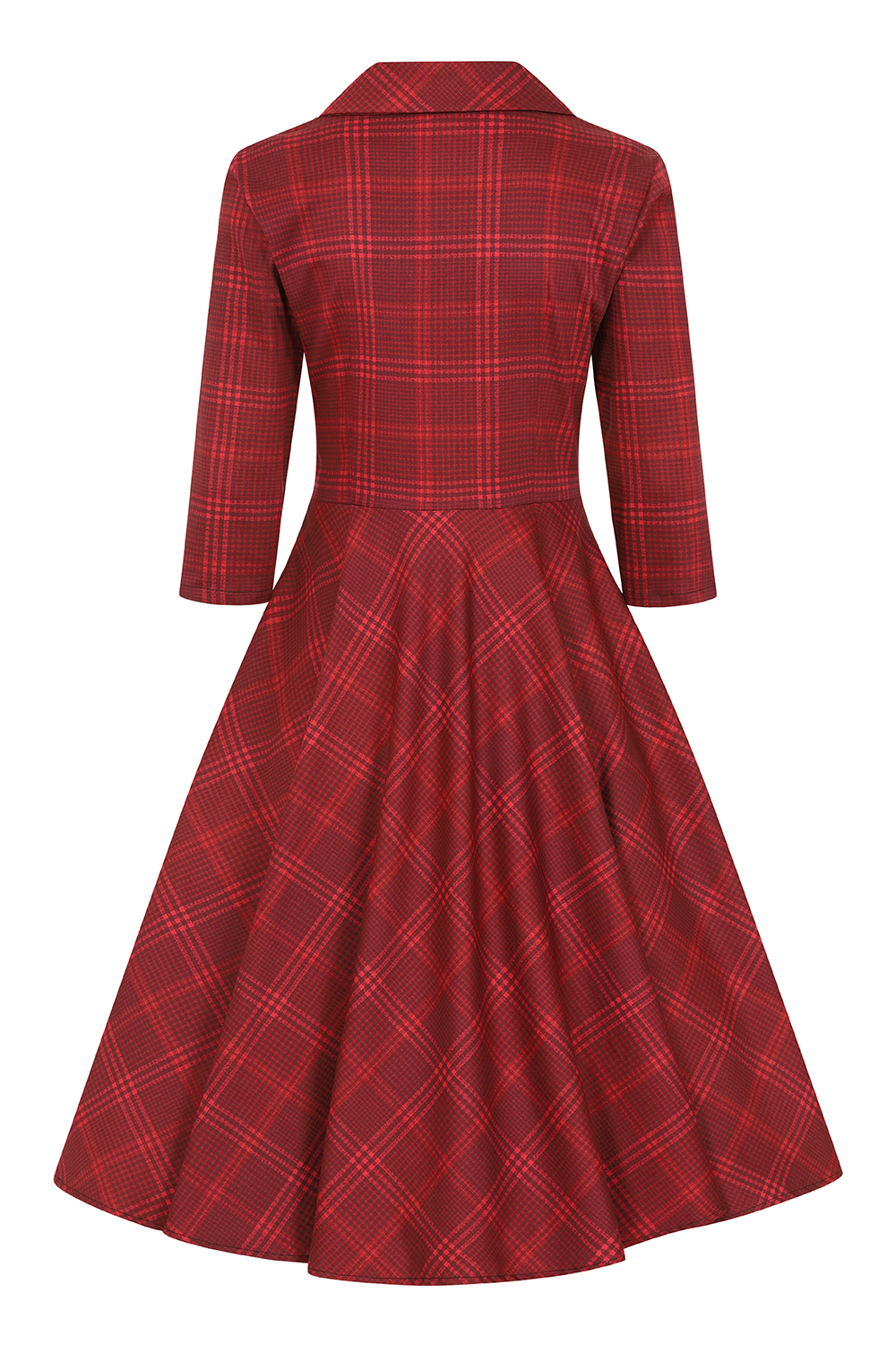 Blake Red Check Swing Dress in Red - Hearts & Roses London