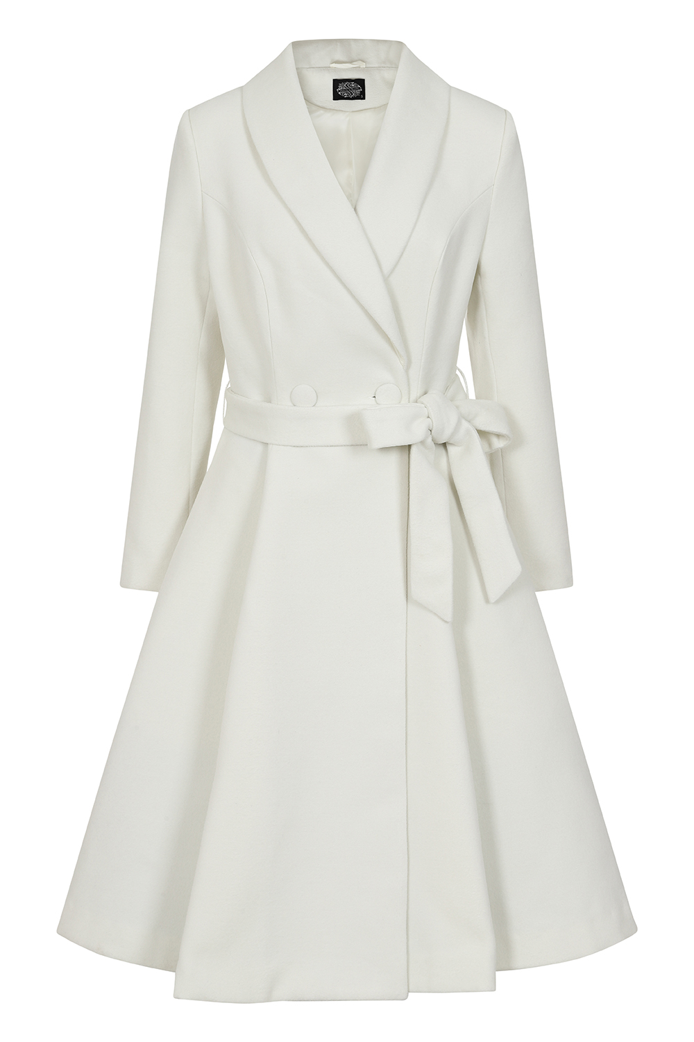 Jayda White Swing Coat in white - Hearts & Roses London