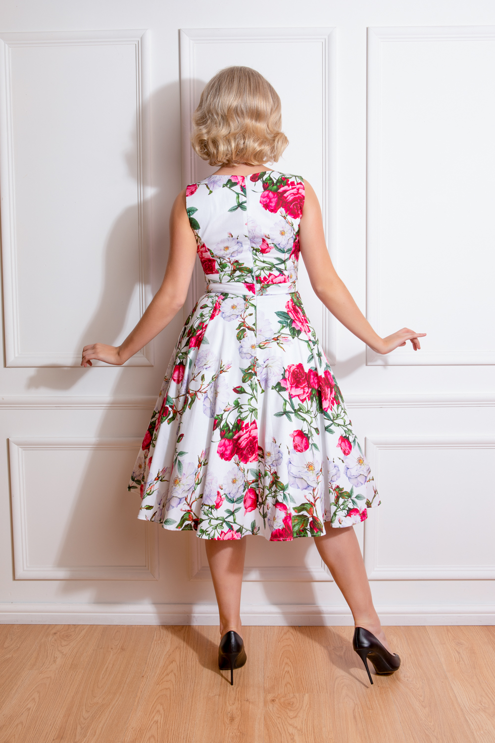Debbie Floral Swing Dress - Hearts & Roses London
