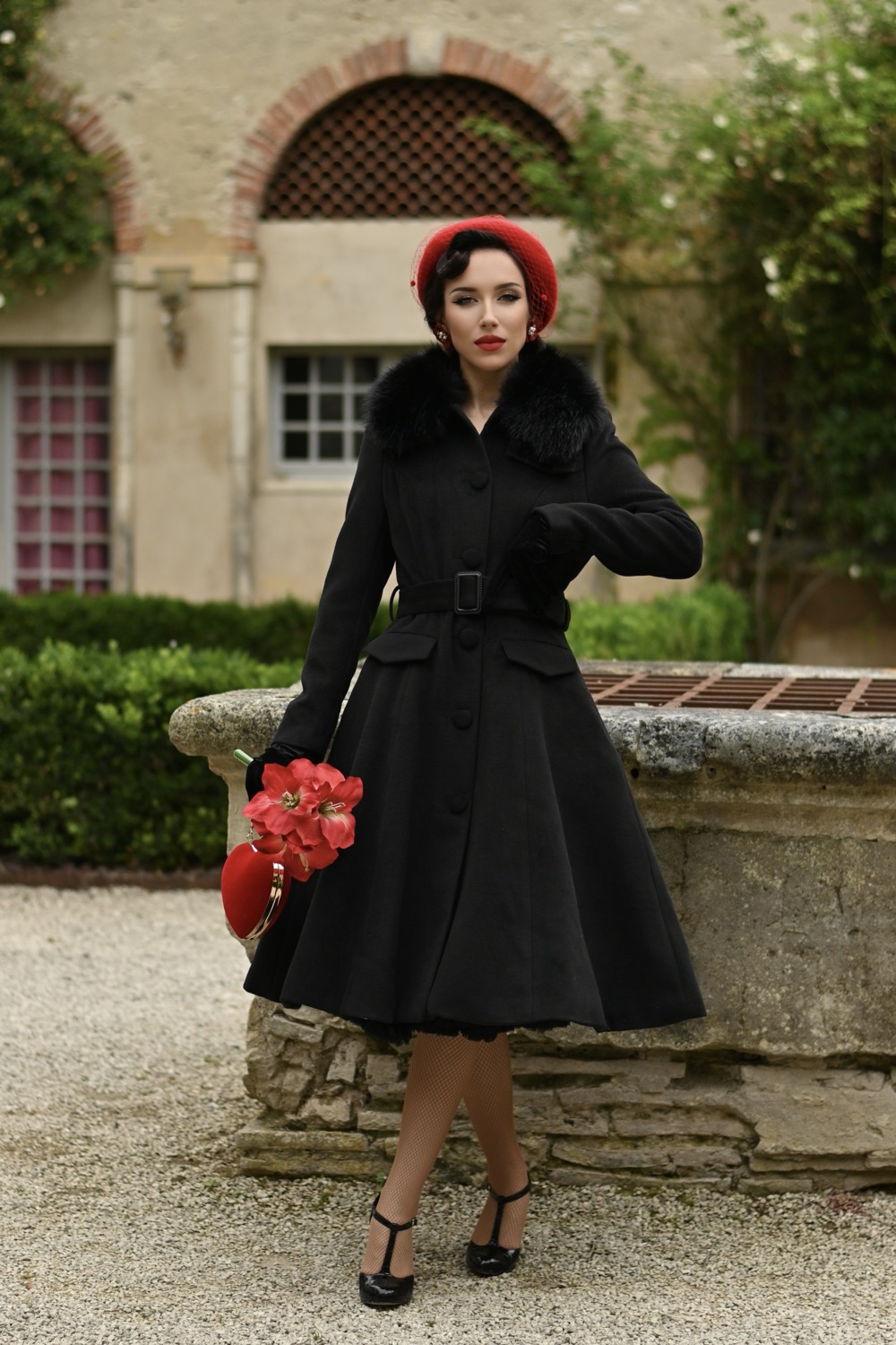 Matilda Swing Coat in Black in Black - Hearts & Roses London
