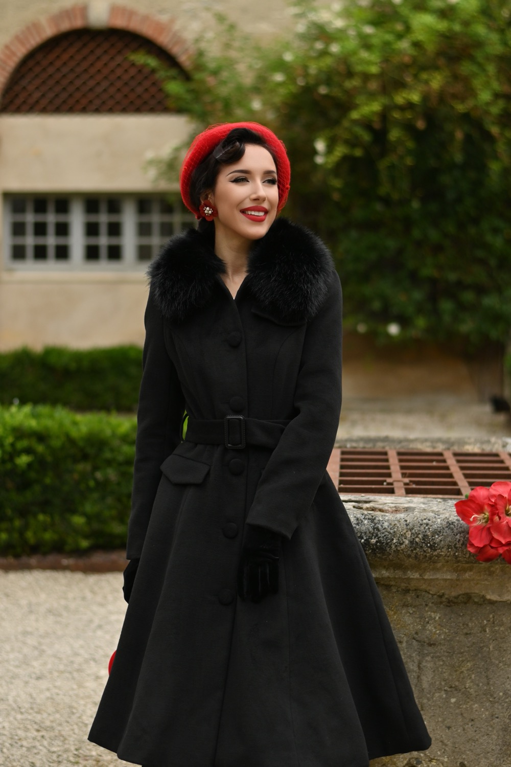 Matilda Swing Coat in Black - Hearts & Roses London
