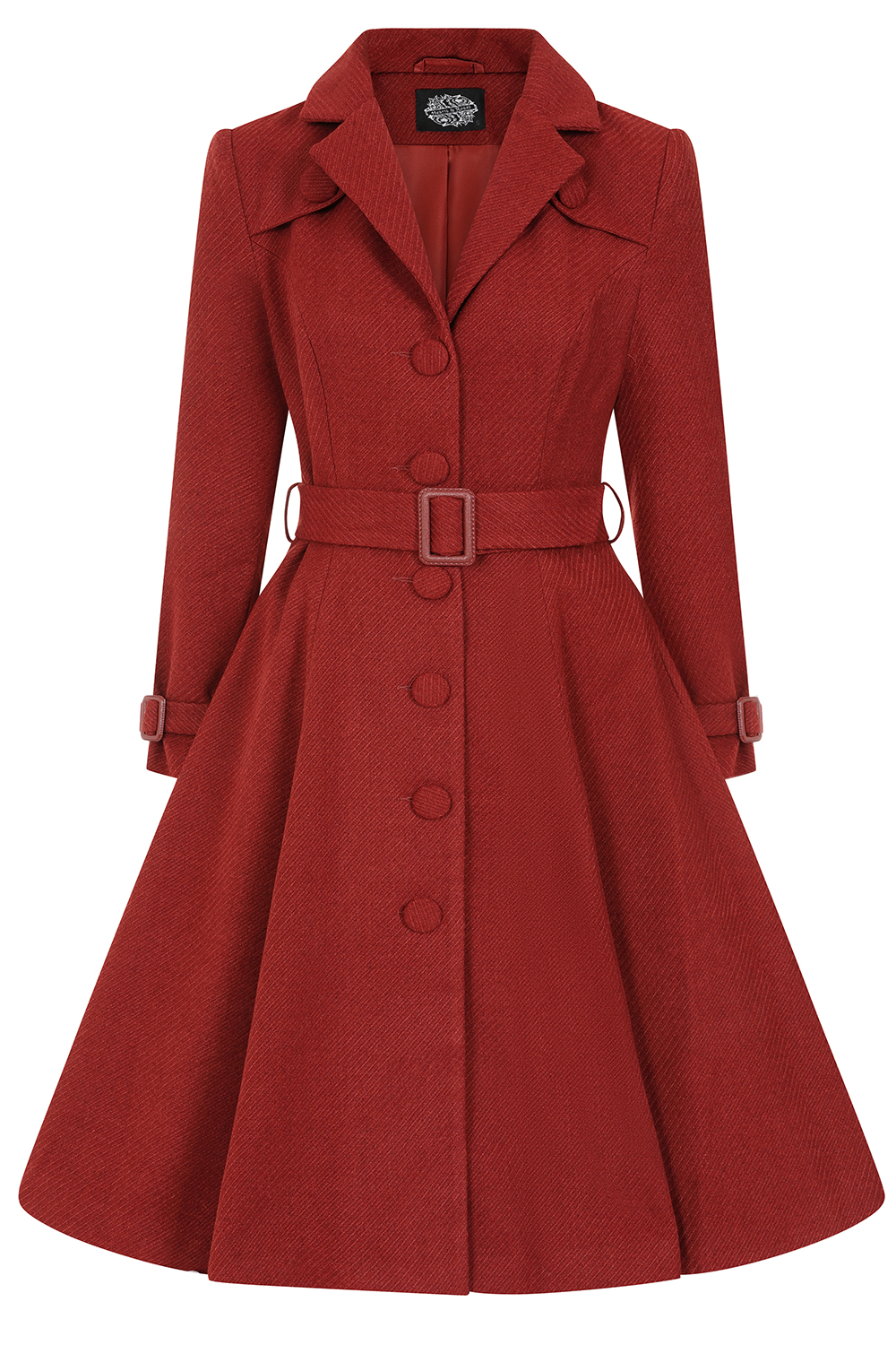 Isabella Swing Coat in Rich Terracotta in Burgundy - Hearts & Roses London