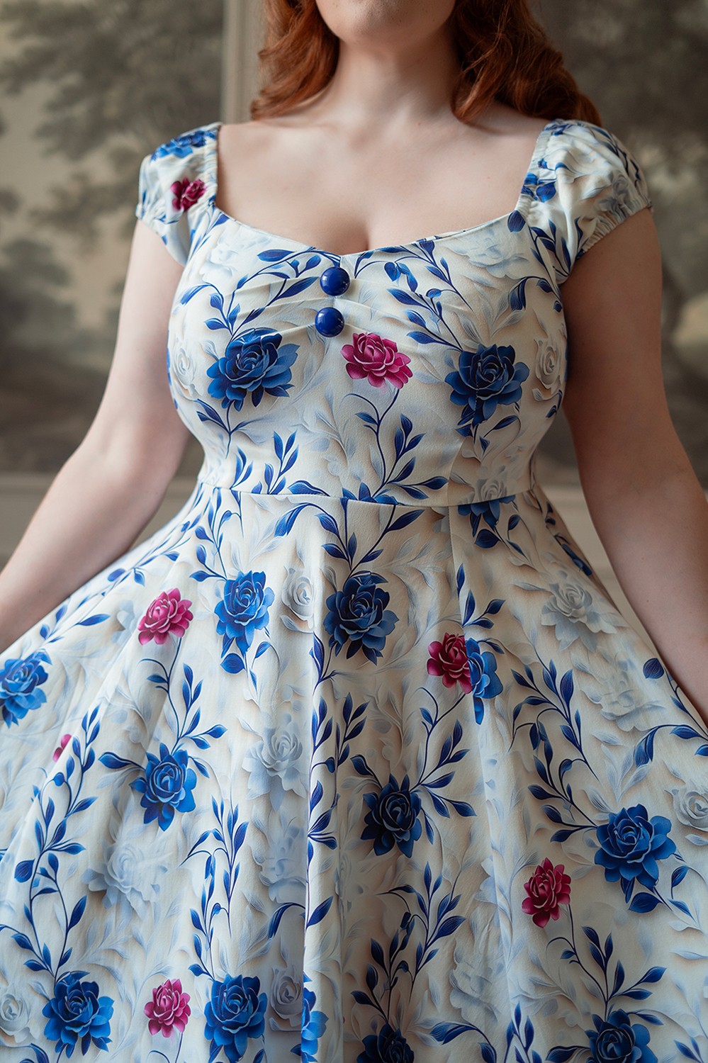 Wildflower Swing Dress in Plus Size - Hearts & Roses London