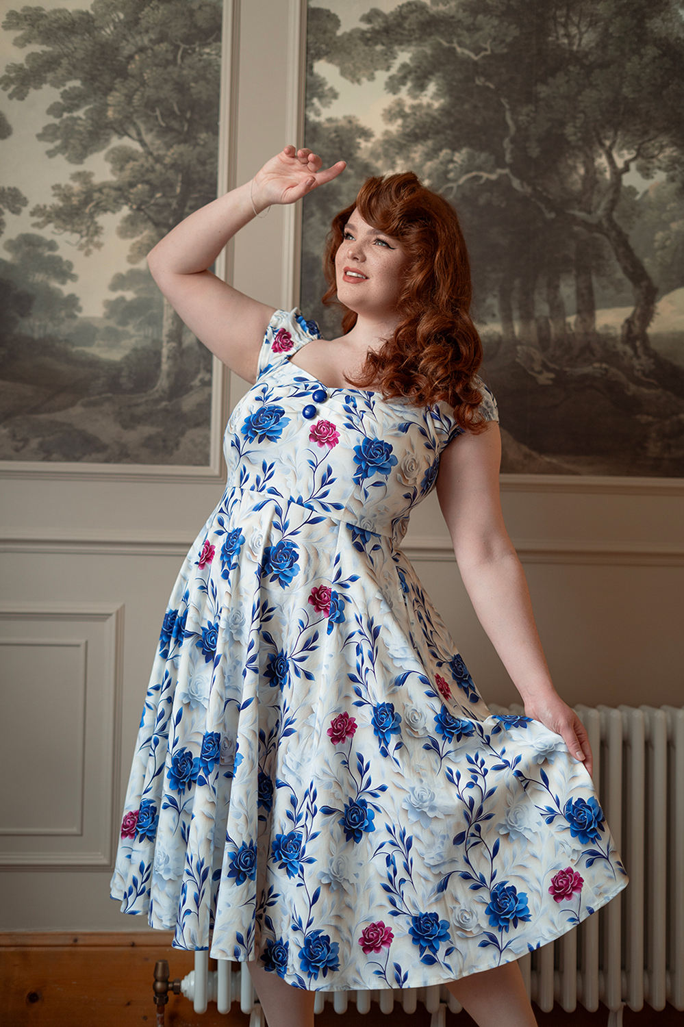 Wildflower Swing Dress in Plus Size - Hearts & Roses London