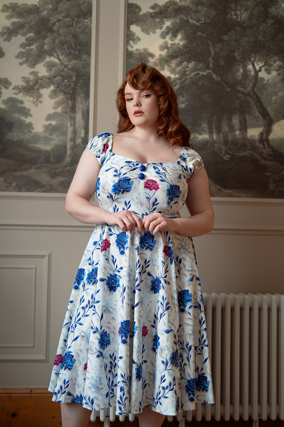 Wildflower Swing Dress in Plus Size - Hearts & Roses London